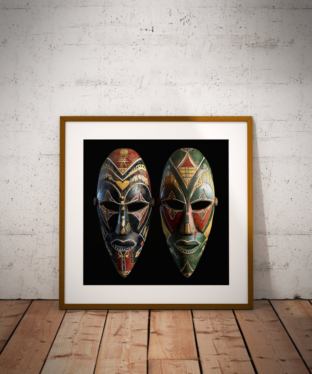 Traditional Ethiopian Inspired Masks, Ready to Hang Wall Art. Printed ...