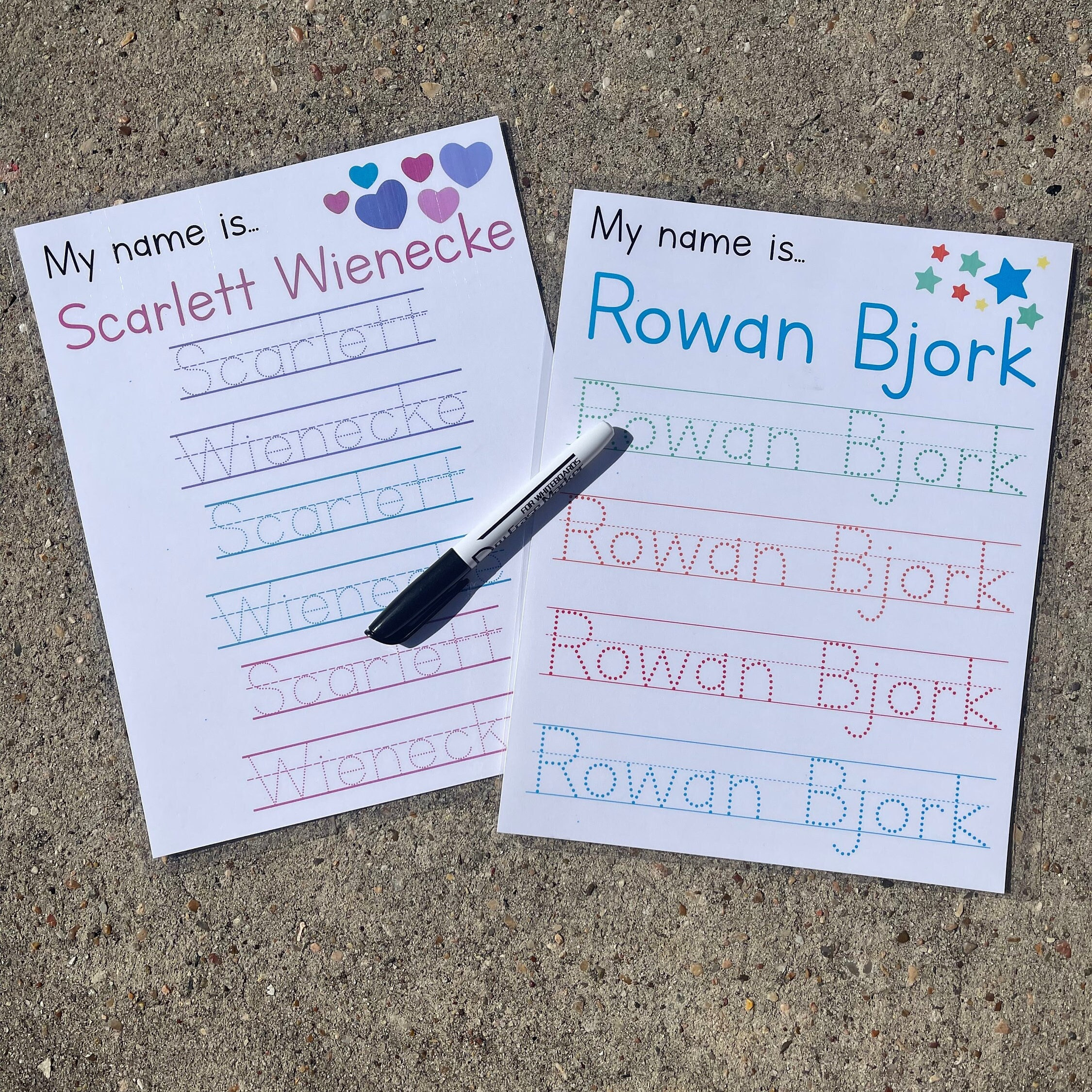 Custom Dry Erase Name Tracing Sheet, Learn to Write Name, Personalized ...