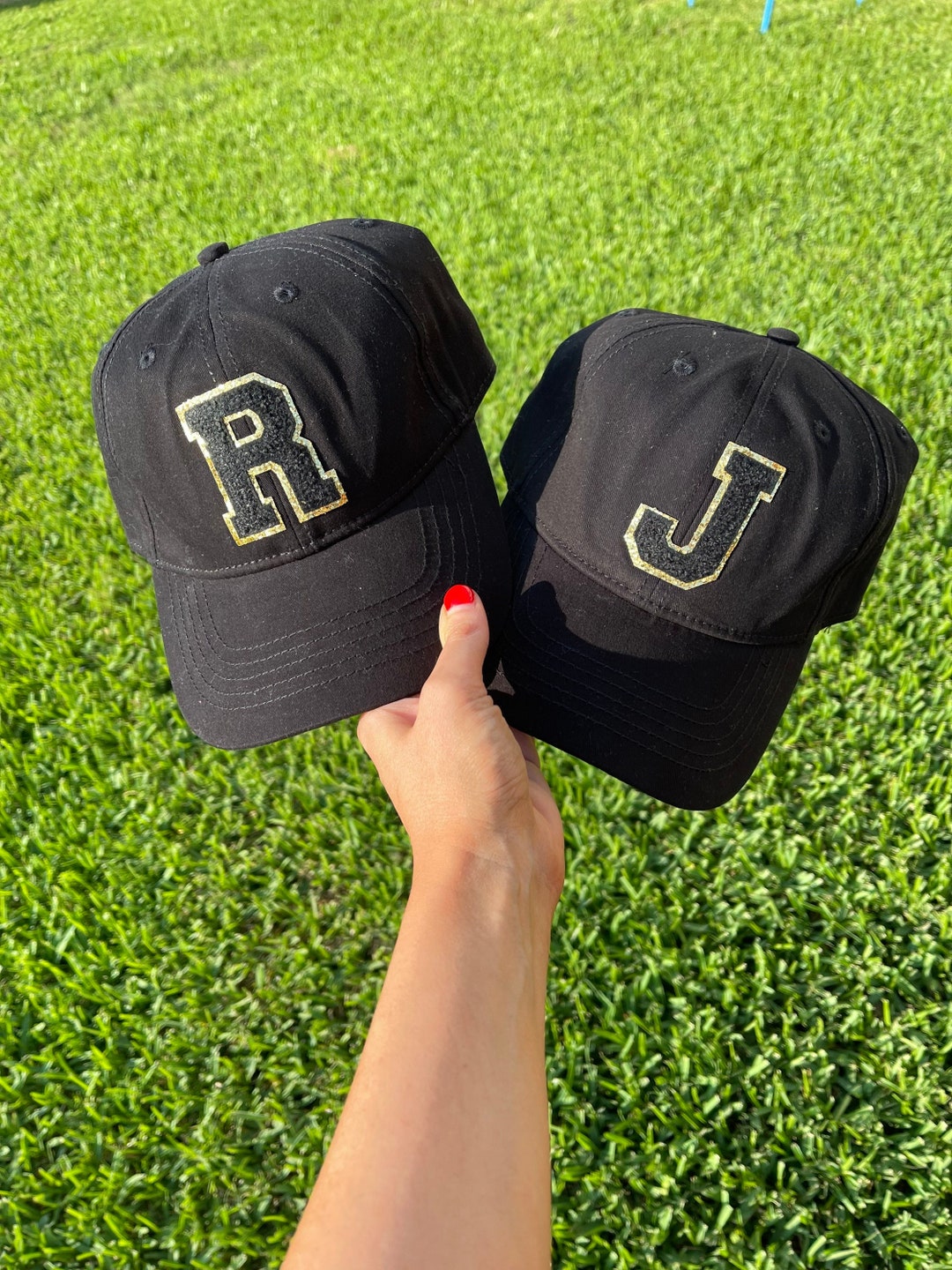 Initial Hat Varsity Letter Patch Hat Womens Baseball Cap Chenille Patch ...