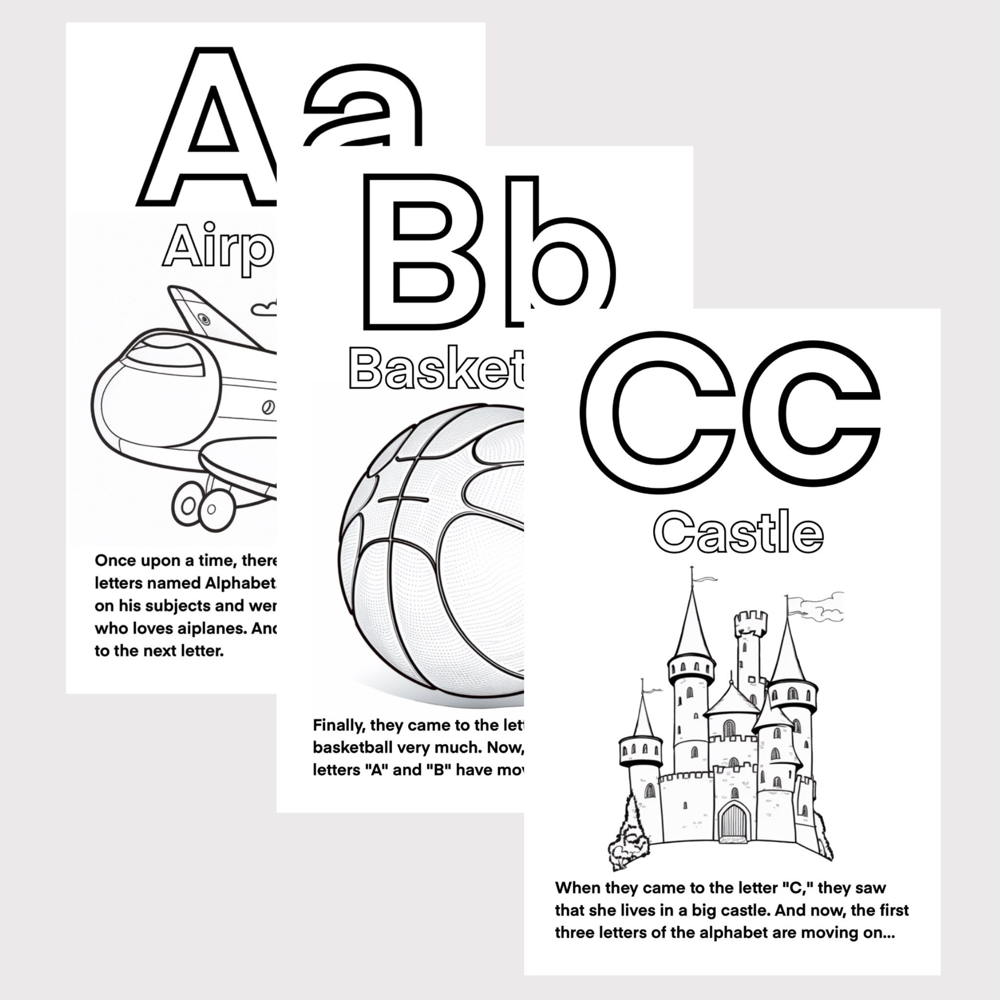 Alphabet Coloring Activity Book for Kids, Learn Numbers and Letters ...