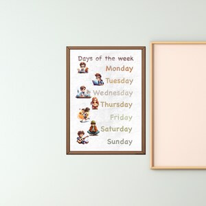 Days of the Week Printable, A3, A4, A5 Size. Poster Days of the Week ...