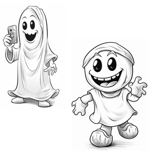Ghost Coloring Sheet, Halloween Coloring, Cute Ghost Print Pdf, Pdf ...