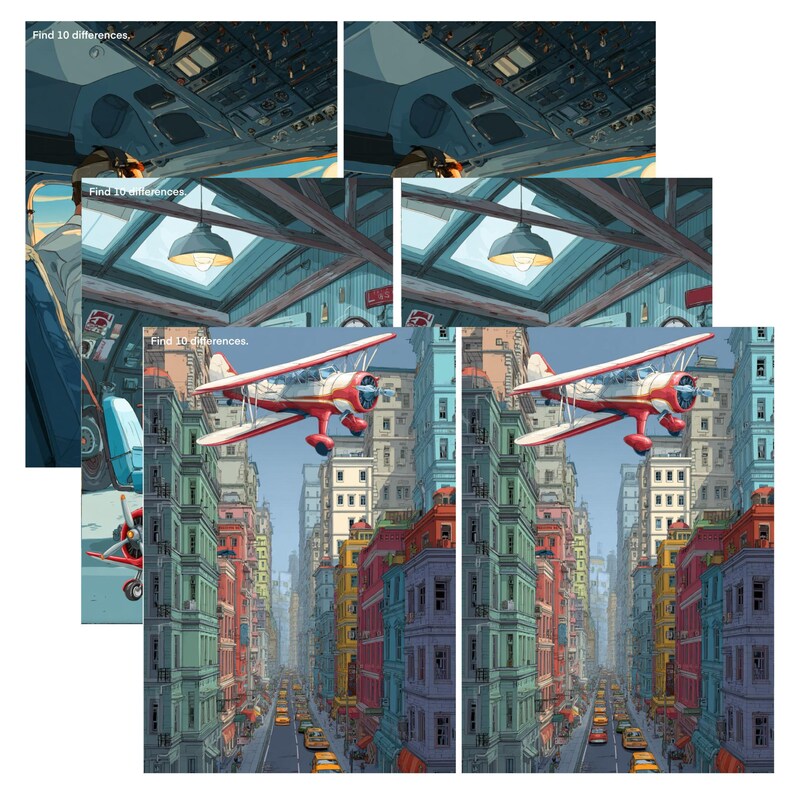 Airplanes Spot the Difference Game, Kids Activity (digital Download) - Etsy