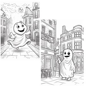 Ghost Coloring Sheet, Halloween Coloring, Cute Ghost Print Pdf, Pdf ...