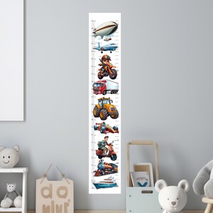Printable Family Kids Growth Chart Poster for Wall, Height Chart for ...
