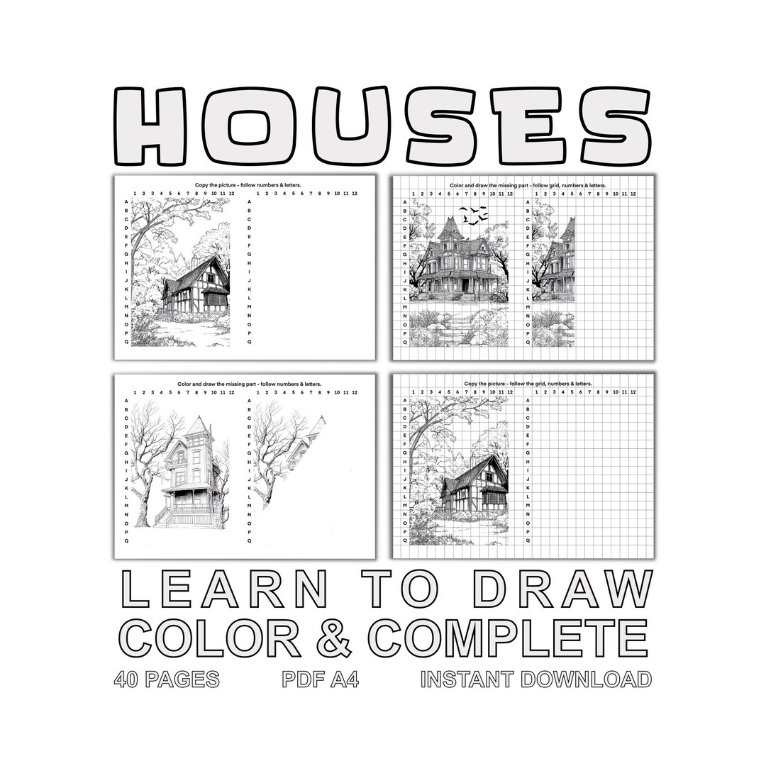 Learn to Draw House, How to Draw House, Preschool Activity Pages, House ...
