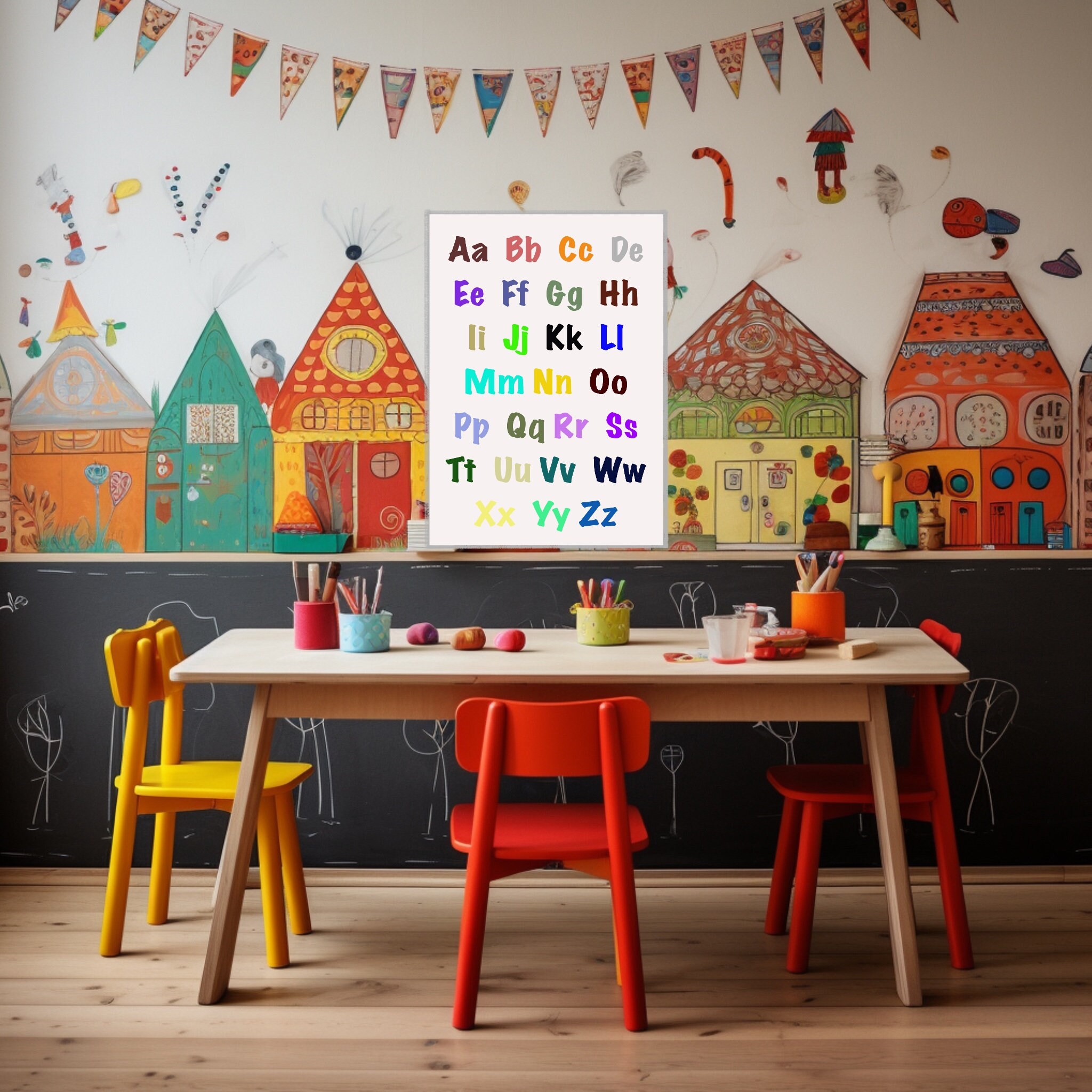 Printable English Alphabet Poster for Wall, Print A4, A5 Size. Children ...