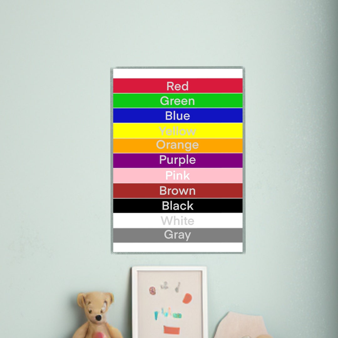 Printable Colors Sheet for the Wall Print A4 A5 Size. - Etsy