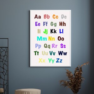 Printable English Alphabet Poster for Wall, Print A4, A5 Size. Children ...