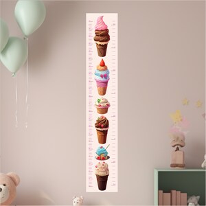 Set of 5 Printable Child Height Char Ice Cream, Cakes Wall Height Chart ...