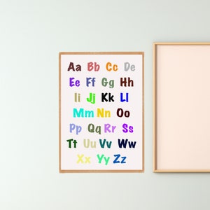 Printable English Alphabet Poster for Wall, Print A4, A5 Size. Children ...