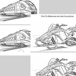Spot Difference Vehicles Coloring Pages for Kids,children Find ...