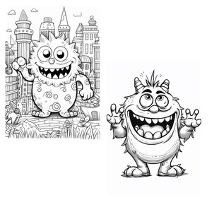 Monster Coloring Book for Kids, Monster Printable Coloring Pdf Coloring ...