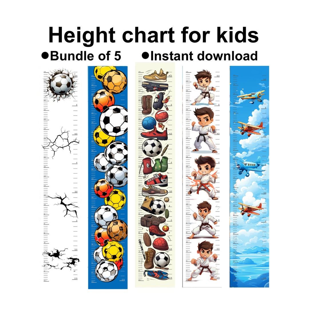 Sport Height Chart, Soccer Height Chart for Kid,kids Growth Chart Sport ...
