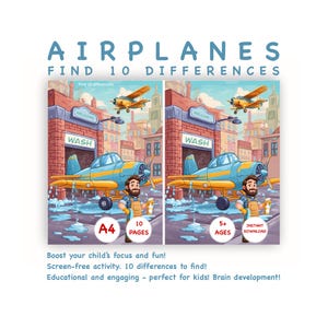 Airplanes Spot the Differences Game, Airport Find the Differences ...
