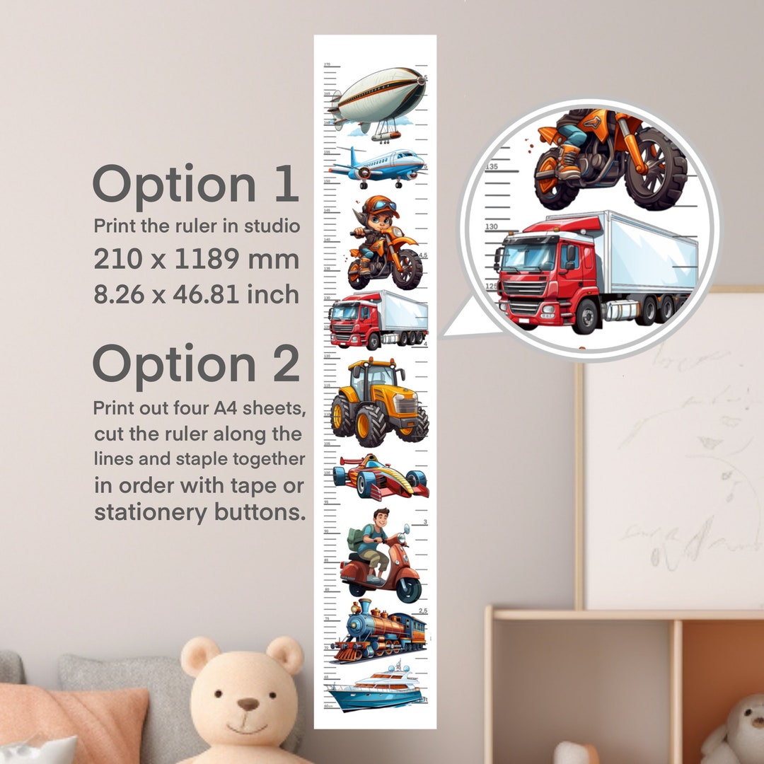 Printable Chart for Kids Childrens Measure Height Chart - Etsy