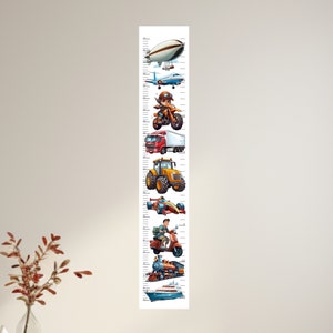 Printable Family Kids Growth Chart Poster for Wall, Height Chart for ...