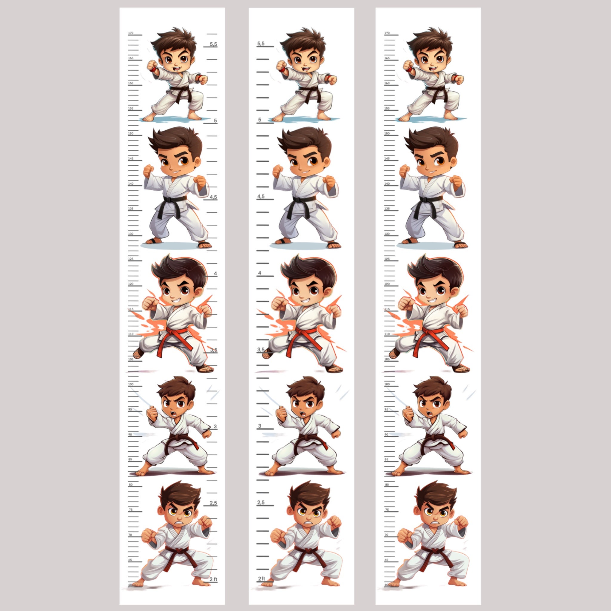 Kids Growth Chart Poster, Karate Boy Wall Decor (digital Download) - Etsy