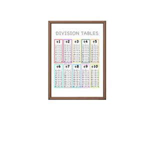 Printable Math Division Tables Children, School Math Division Tables ...