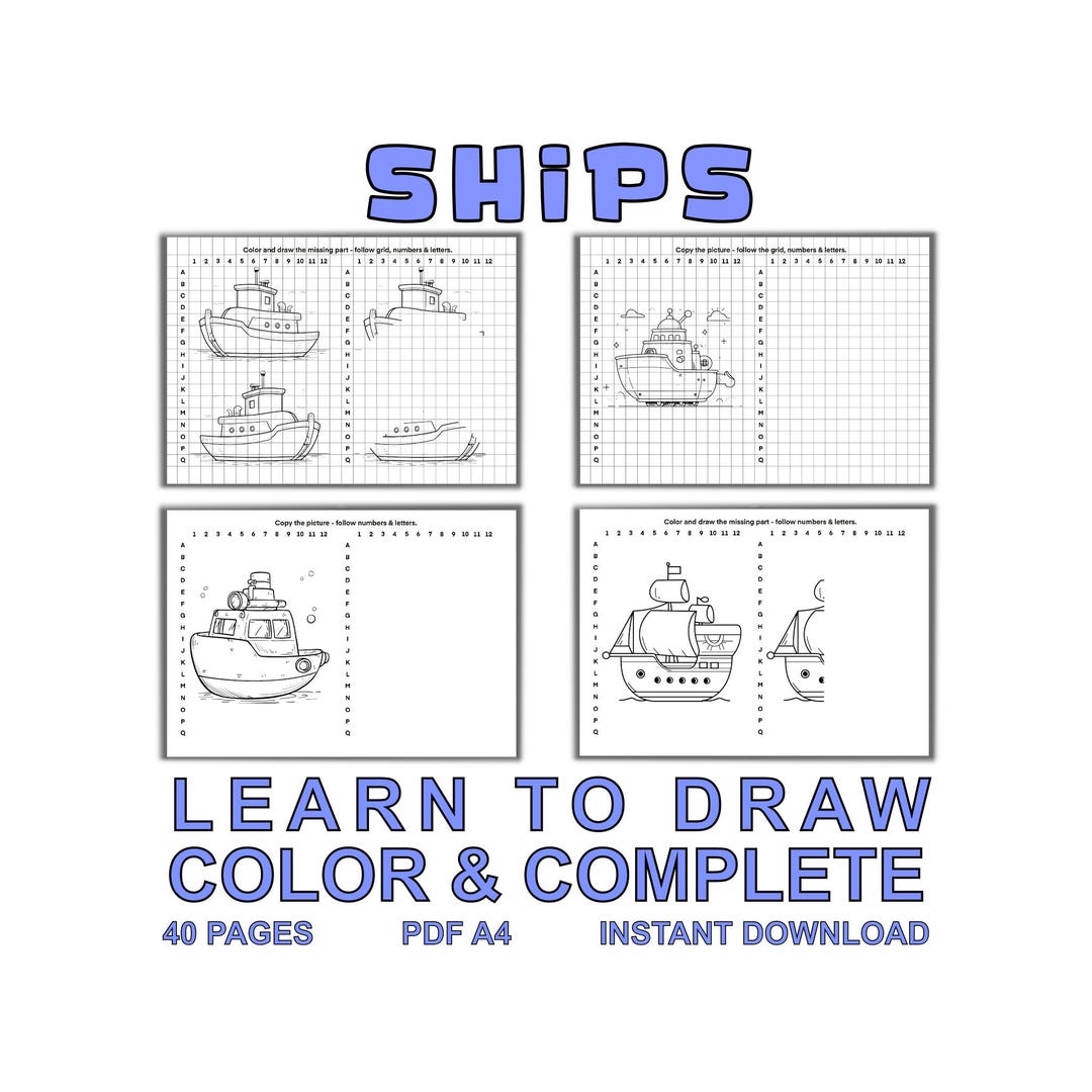 Learn to Draw Ships, Kids Activity Pages, Ships Coloring Pages, Ships ...