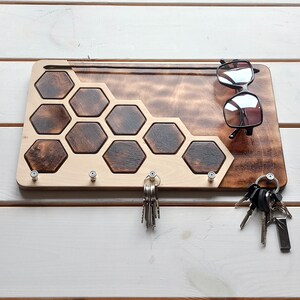 Key Shelf, Modern Key Holder, Key Rack Home, Sunglasses Holder, Wood ...