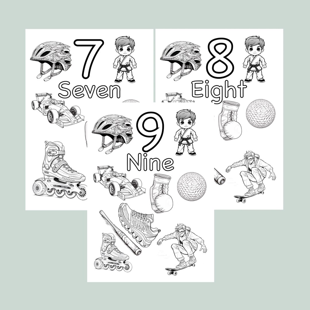 Kindergarten Coloring Page, Learn Numbers 1-10, Print A4, A5 Size ...
