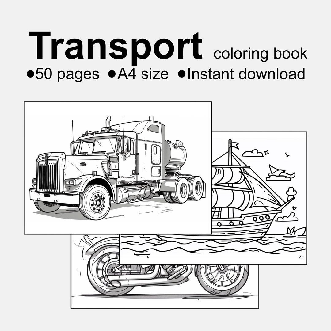Transport Coloring Book, Busy Coloring Book, Vehicles Coloring Picture ...