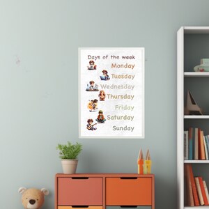 Days of the Week Printable, A3, A4, A5 Size. Poster Days of the Week ...