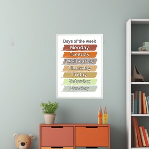 Printable Days of the Week, A3, A4, A5 Size. Preschool Days Wall Art ...
