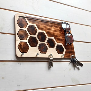 Key Shelf, Modern Key Holder, Key Rack Home, Sunglasses Holder, Wood ...