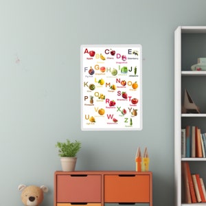 Printable Fruit Alphabet Poster for Wall A4, A5 Size. Kids Abc Learning ...