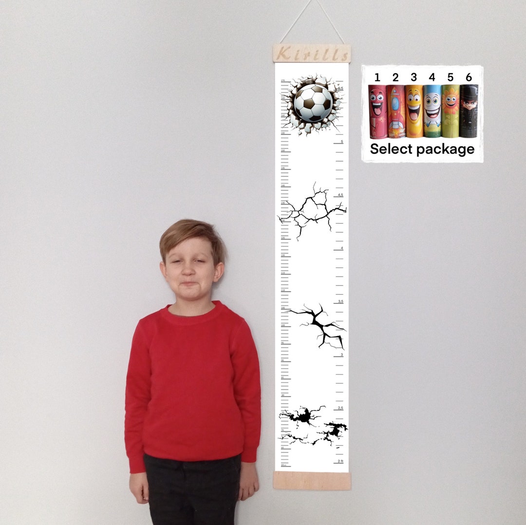 Family Height Chart Kids Measure Soccer Ruler Childrens - Etsy
