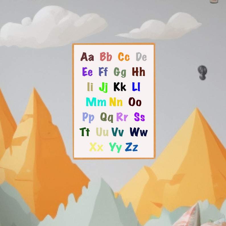 Printable English Alphabet Poster, ABC Learning (PDF & JPEG) - Etsy ...