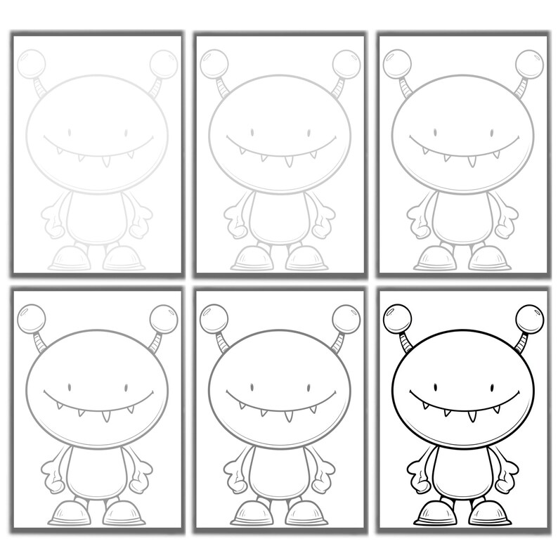 Aliens Tracing for Kids, How to Draw Aliens, Aliens Coloring Pages ...