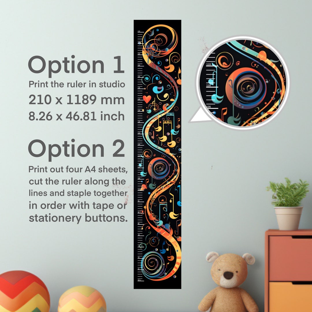 Printable Family Baby Growth Chart Poster for Wall, Kids Height Chart ...