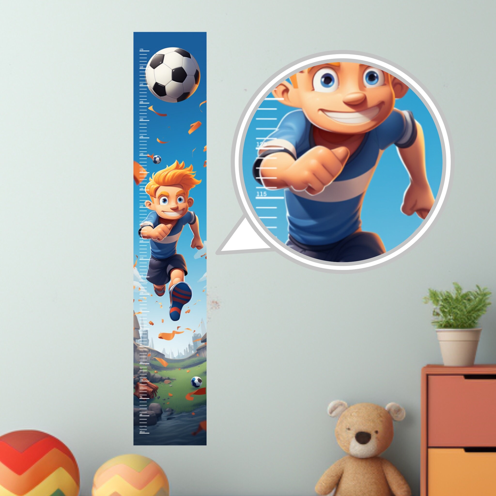 Printable Family Kids Growth Chart Poster for Wall, Height Chart for ...