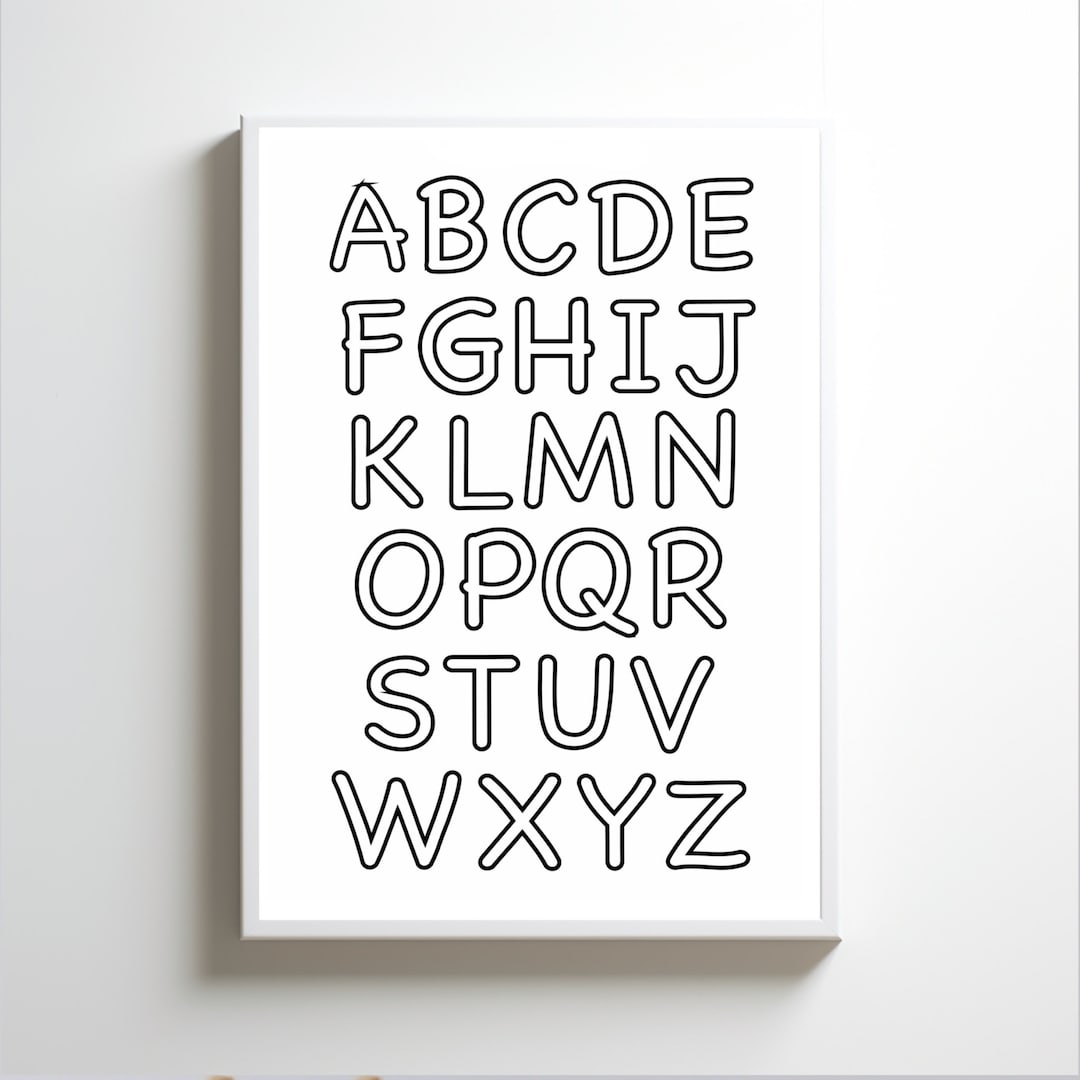 Póster abecedario imprimible para pared tamaño A4, A5. Aprendizaje abc ...