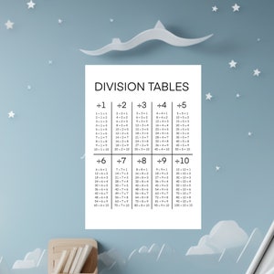 Printable Division Tables Children Math, Preschool Math Division Tables ...