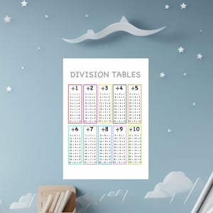 Printable Math Division Tables Children, School Math Division Tables ...