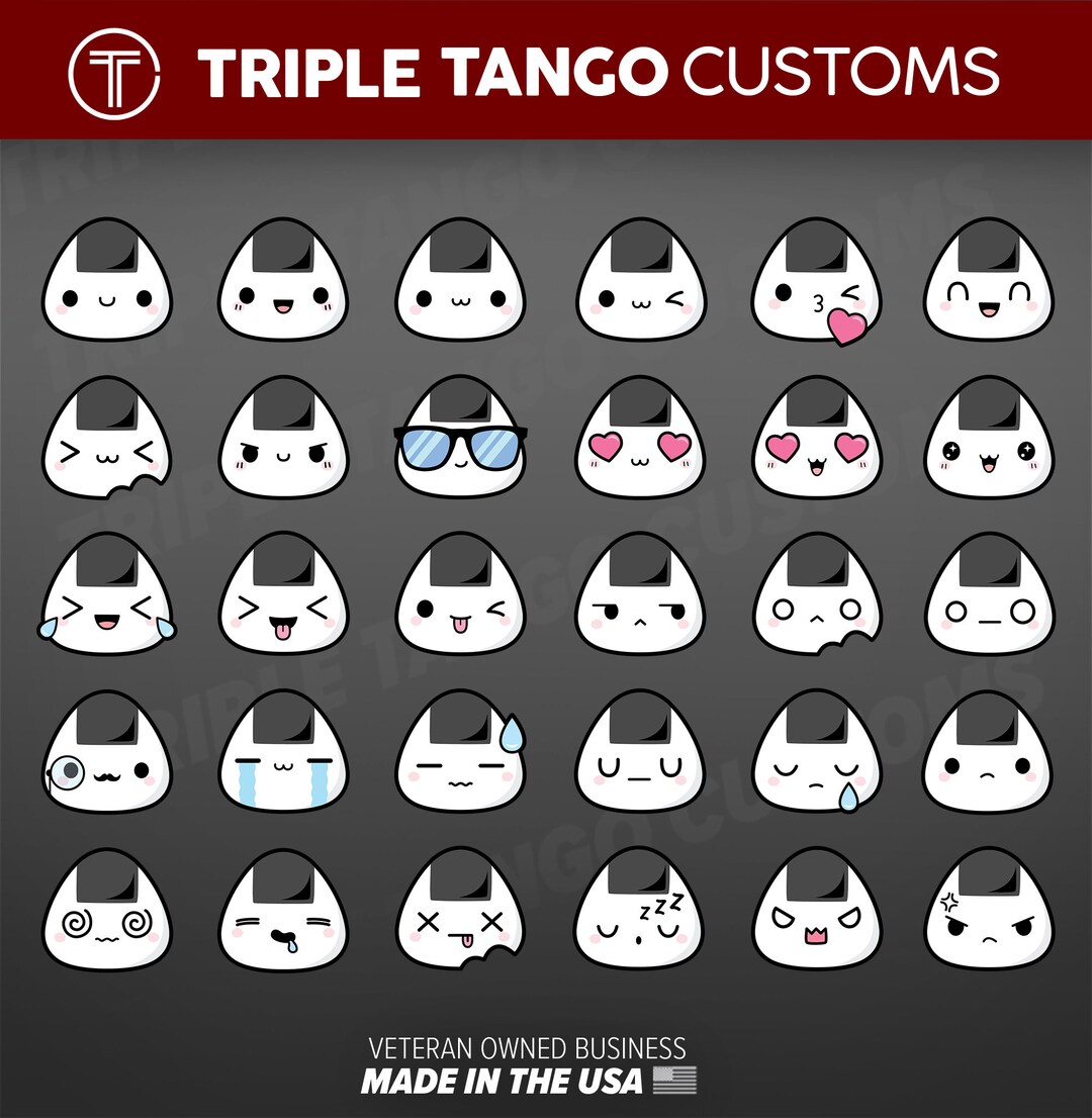 1pk - Kawaii Onigiri Sticker Bundle - Waterproof Vinyl Material for Car ...