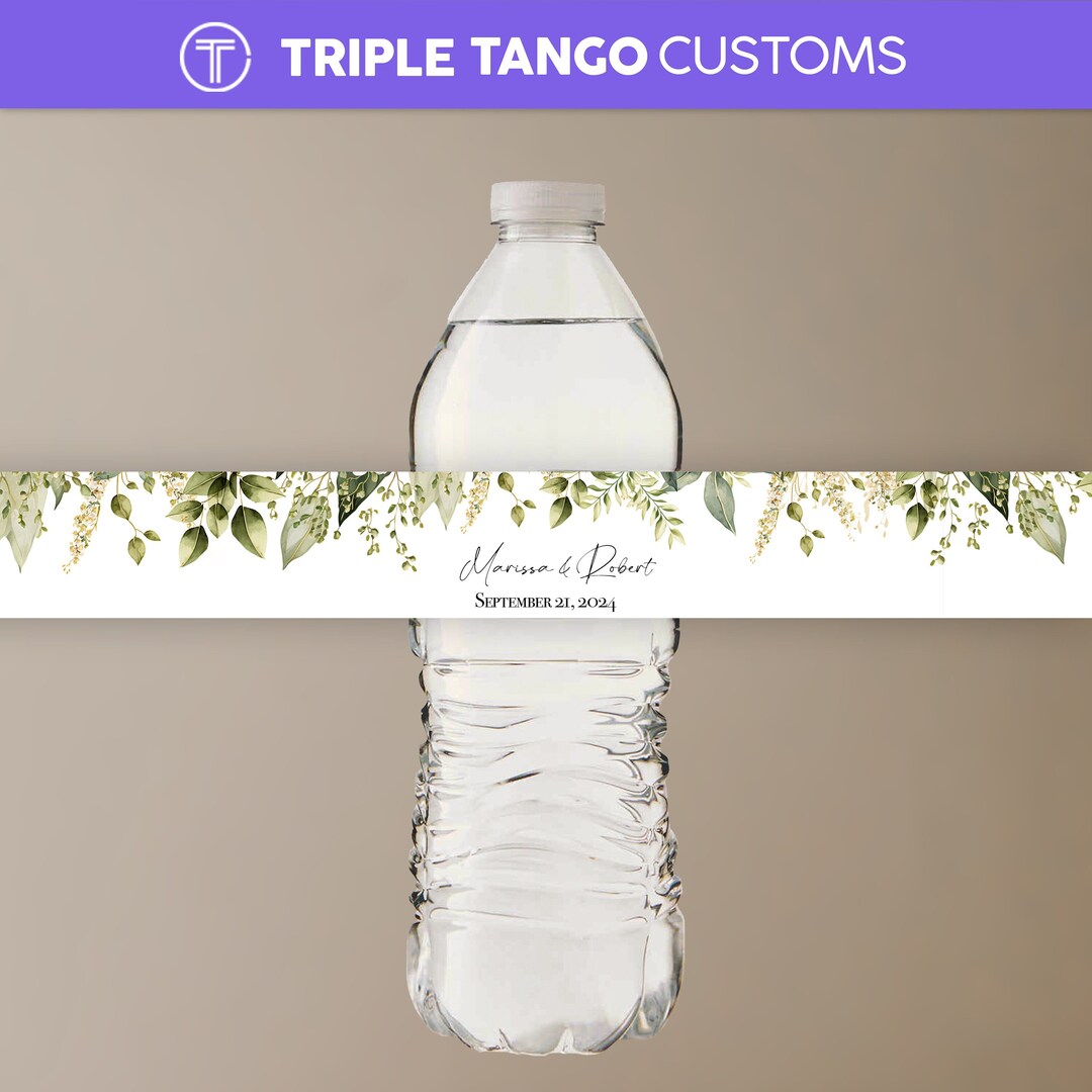 Custom Wedding Water Bottle Label • High Quality Vinyl Water Bottle ...