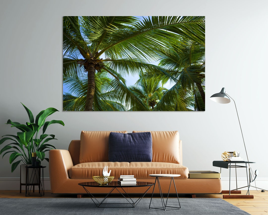 Coconut Palm Tree Stylish Decor for House, Palm Trees on Canvas for ...