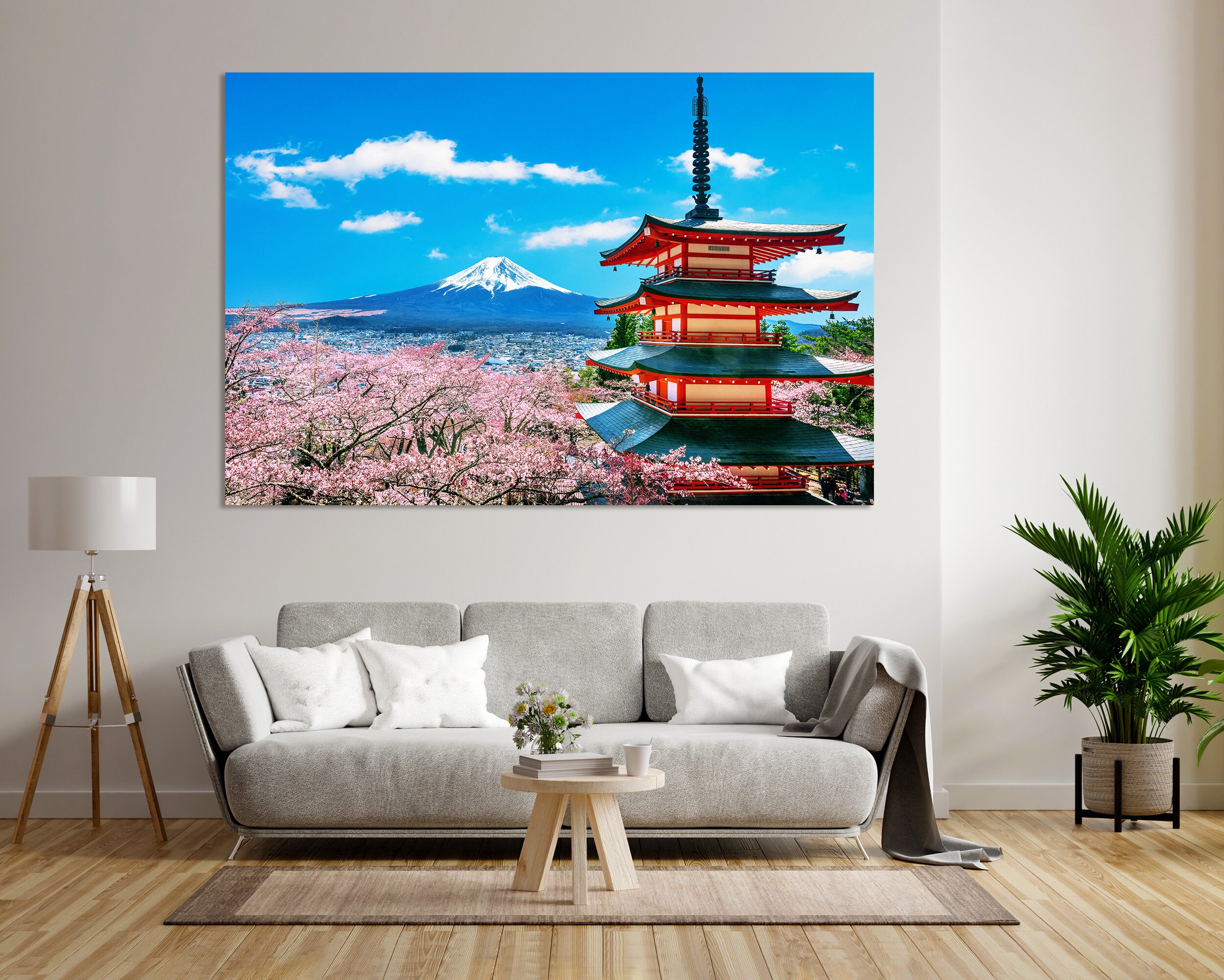 Japan Nature Painting Art for Wall, Fuji Mountain Pictures Print, Fuji ...