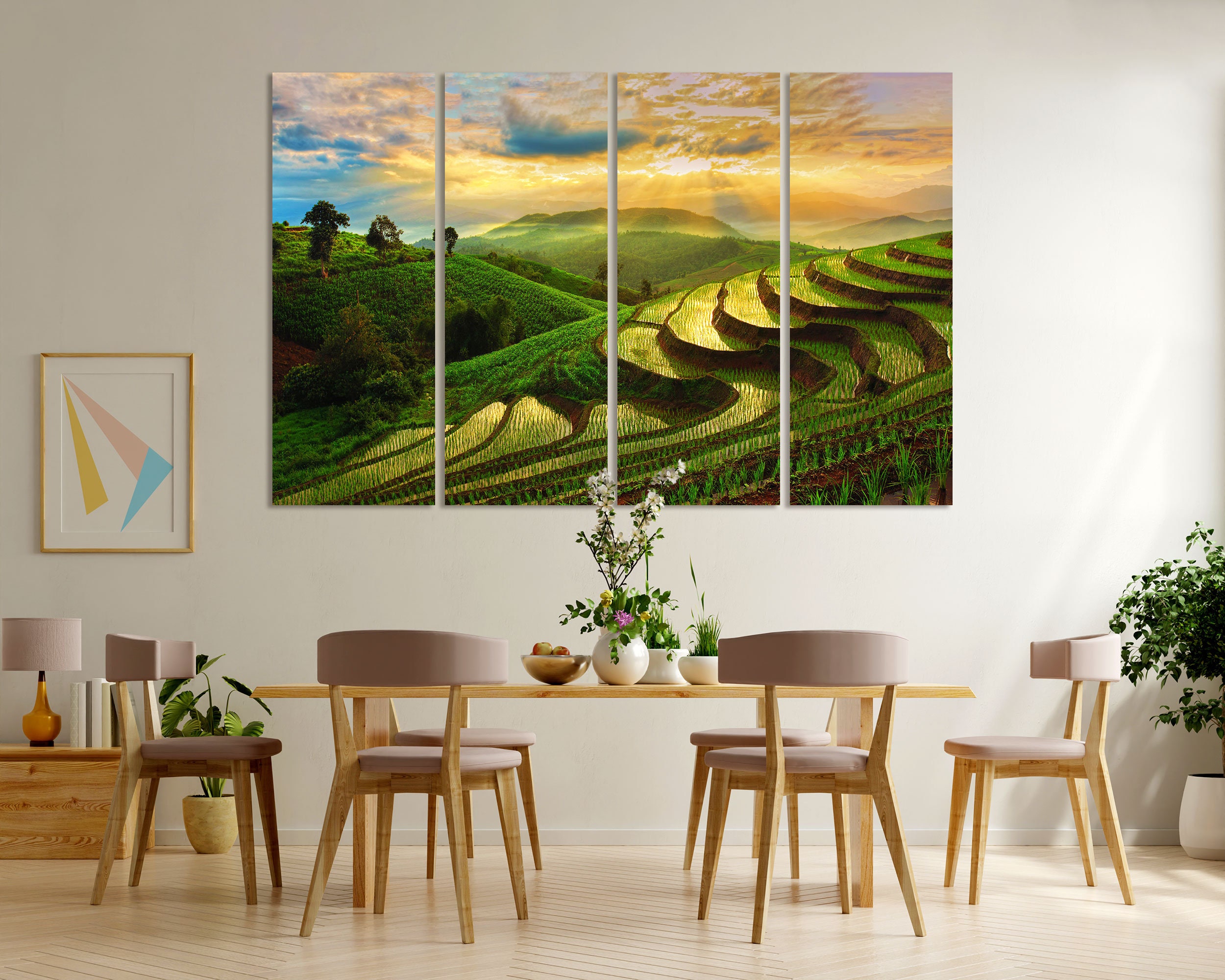 Terraced Rice Field Large Print Art for Wall, Field of Rice Print ...
