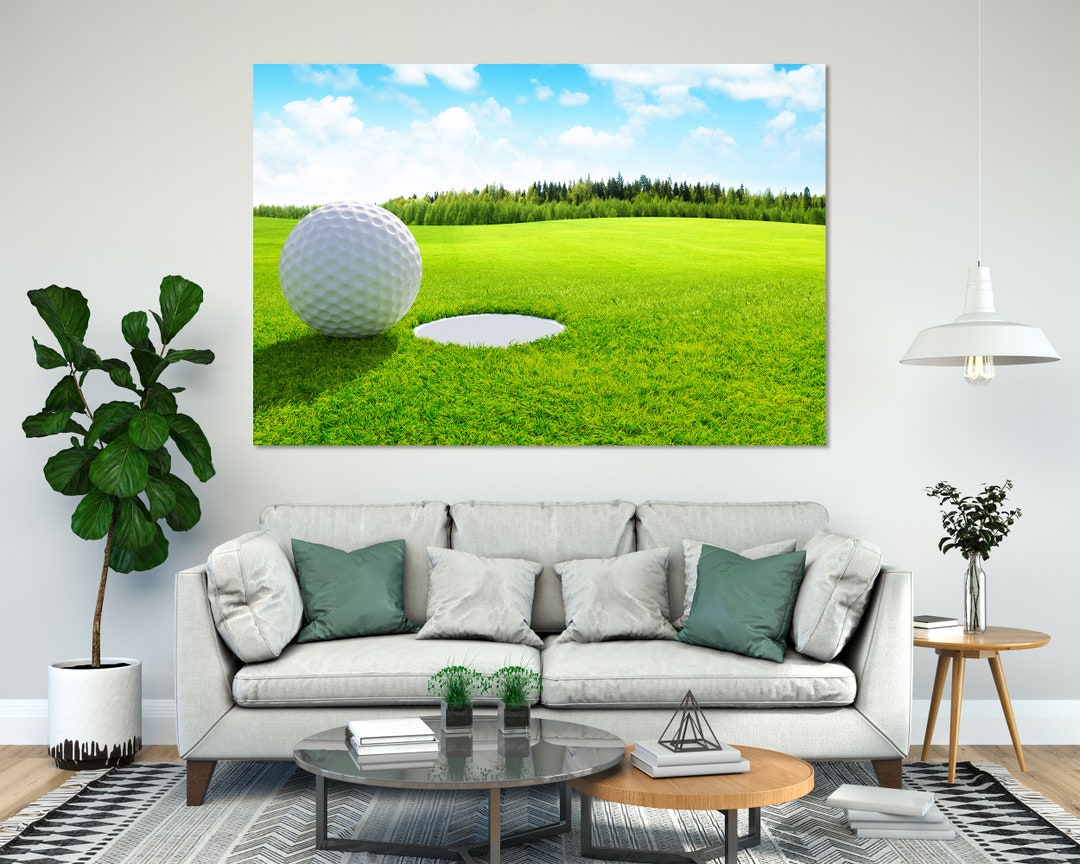 Golf Ball Print Art on Canvas, Game With Ball Art Wall, Golf Art for ...
