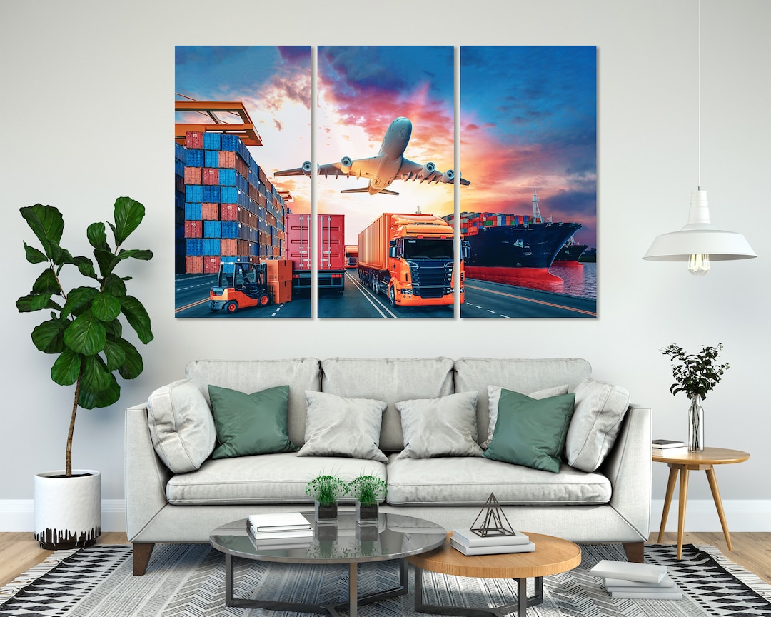 Transportation and Logistics Art Decor for Wall, Logistic Transports ...