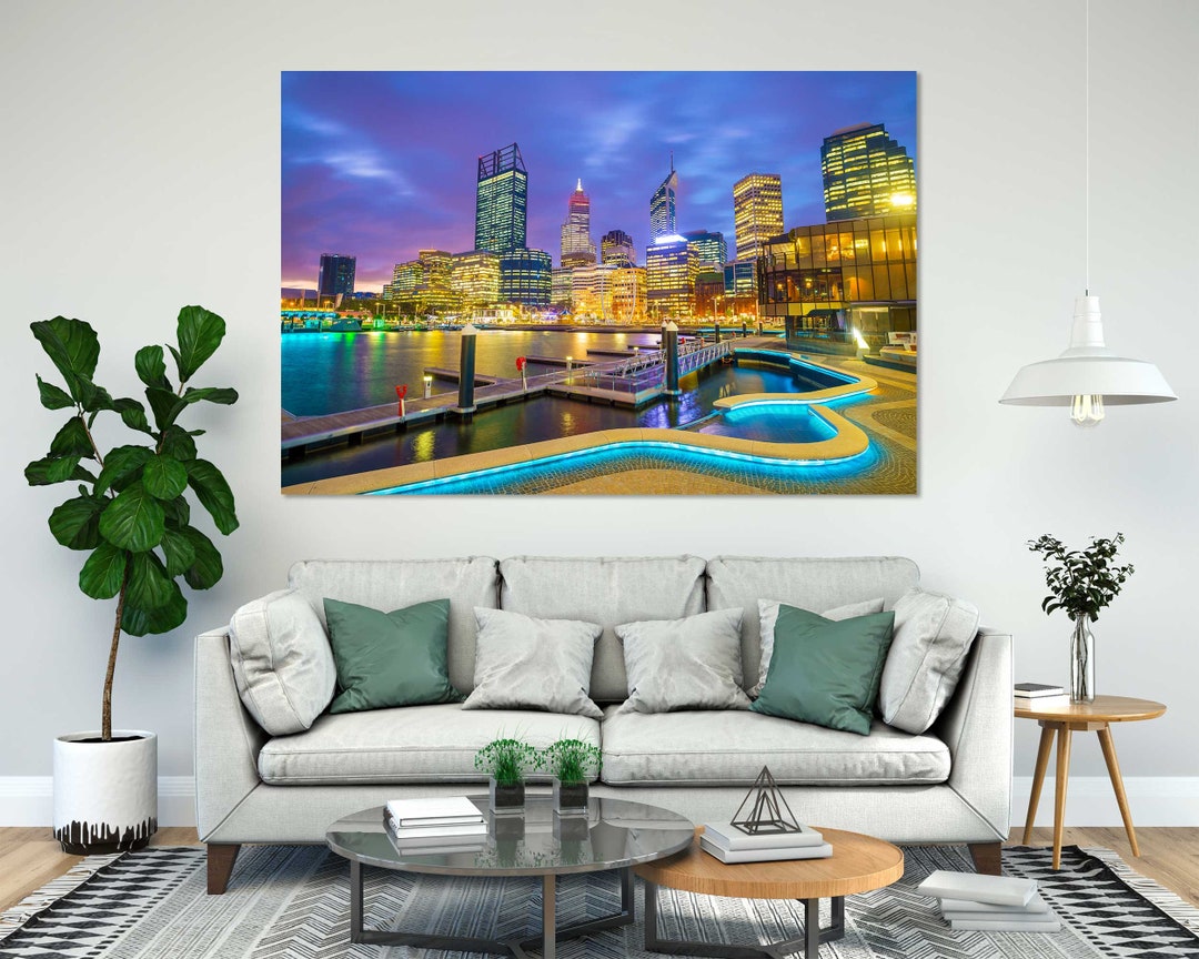 Downtown Perth City Picture on Canvas, Perth Large Decor for Home ...