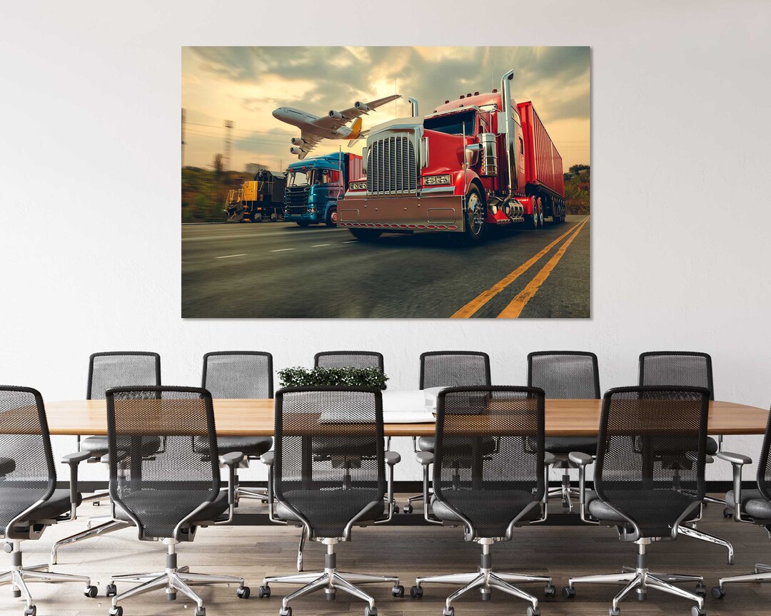 Transportation Art for Wall, Logistic Transport Picture Print Canvas ...