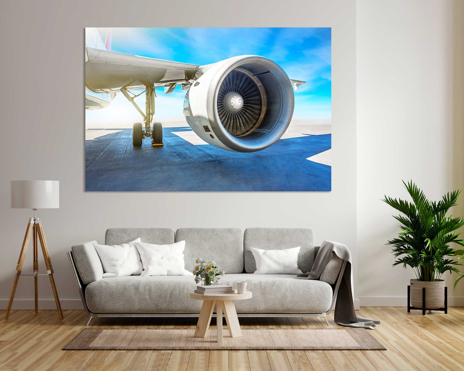 Wing Jet Engine Art for Wall Aircraft in Airport at Sunny Day - Etsy