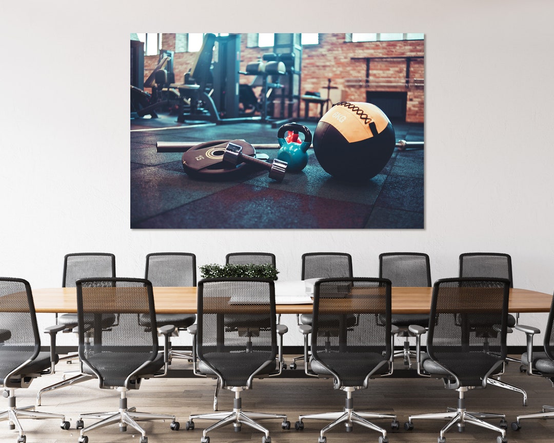 Sports Equipment for GYM Pictures Print on Canvas, Motivational Art for ...